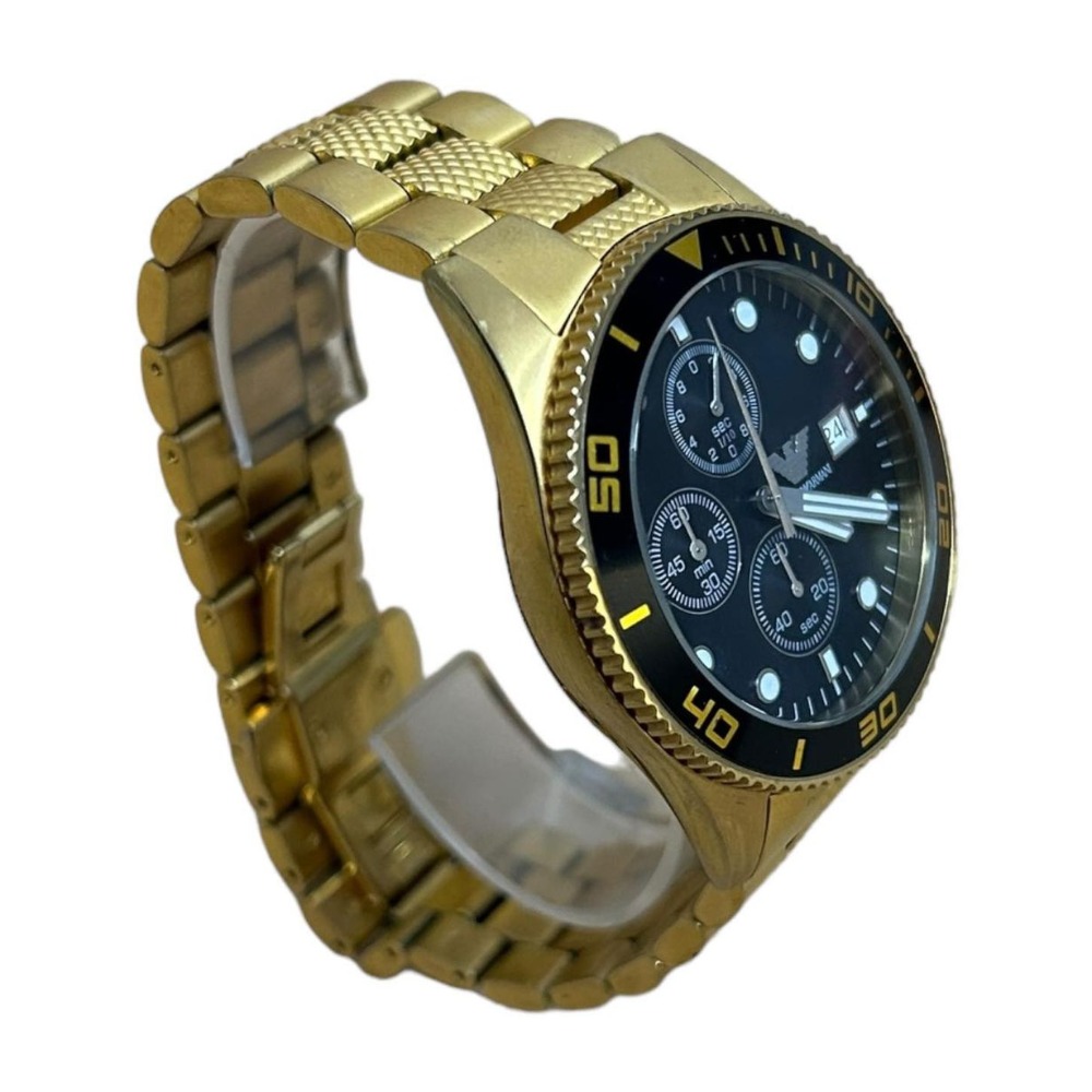 Pre-owned Emporio Armani AR5857 Stainless Steel Chronograph Men's Watch ...